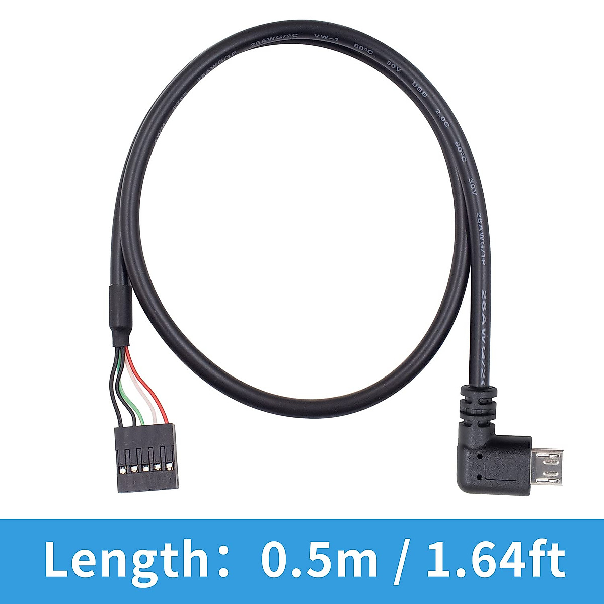 Duttek Micro USB to Motherboard Header Cable, USB Header to Micro USB ...