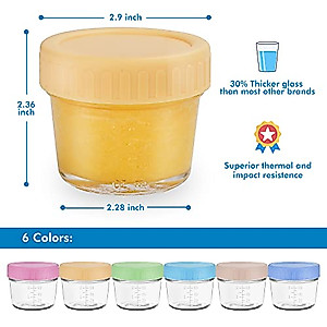 WILLDAN 24-Pack Glass Baby Food Storage Containers - 4 oz Baby Food Storage Jars with Lids, Baby Food Maker, Microwave, Dishwasher & Freezer Safe
