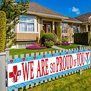 We Ara So Proud Of You Doctor Nurse Party Backdrop Banner,Medical Staff Doctor Nurse Retirement Graduation Party Decoration