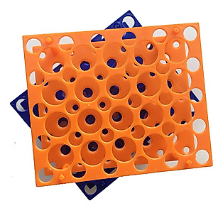 50 Well Orange ／Blue Centrifuge Tube Rack for 10ml/15ml/50ml(Two Packs) (Orange/Blue)