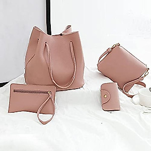 Tote Bag for Women in Leather Handbags 4pcs Hobo Bags 2022 Ladies Fashion Purse Shoulder Bags Girls Faux Leather Satchel Purse 2022