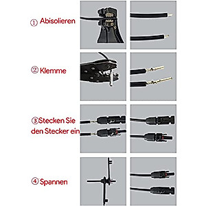 JYFT Solar Panel Cable Connectors Male/Female IP67 30A 1000V DC (5Pairs)