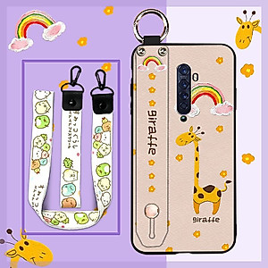 Soft Ring Lulumi Phone Case for Oppo Reno2, Original Durable Phone Holder Wristband for Girls Fashion Design Wrist Strap Dirt-Resistant Soft Case Anti-dust Back Cover Kickstand, #4