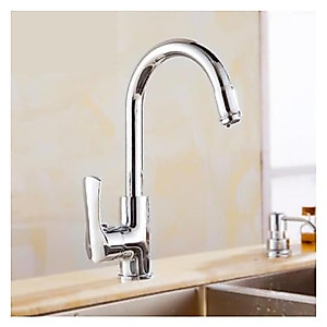 Rose Gold Brass Kitchen Faucet Swivel Kitchen Faucet one Hand hot and Cold washbasin Mixer Faucet (Color : Rose Gold)