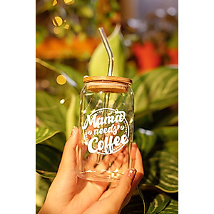 NewEleven Mothers Day Gifts For Mom - Unique Birthday Gifts For Mom, Mother, Wife, New Mom, Bonus Mom, Pregnant Mom - 16 Oz Coffee Glass