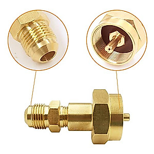 MENSI Brass Adapter with 3/8" Male Flare Thread Hook Up High Pressure Extension Hose with 3/8" Female Flare for Mapp Gas, 1LB Propane Tank for Torch, Grill