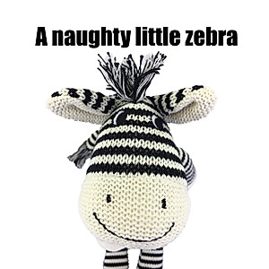 Ice King Bear Zebra Stuffed Animal Soft Plush Toy 10 Inches (Hand Knitted)
