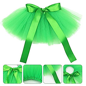 balacoo St Patricks Day Dog Costumes Green Dog Tutu Skirt Irish Day Pet Skirt Festive Mesh Tutu Skirt for Dog Party Pet Garment (Green)