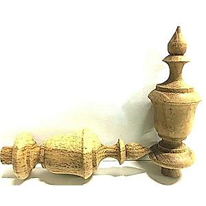 Sittikatechai 1Pc Unfinished Wooden finials for Clock Home Office Furniture Decor