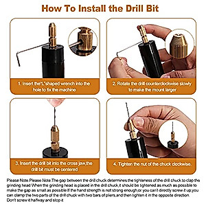 Mini Hand Drill for Arts and Crafts,Mini Electric Drill Set 0.7-1.2 mm Pin Vise Hand Drill with Drill Bits and Wrench DIY Jewelry Pendant Crafts Making