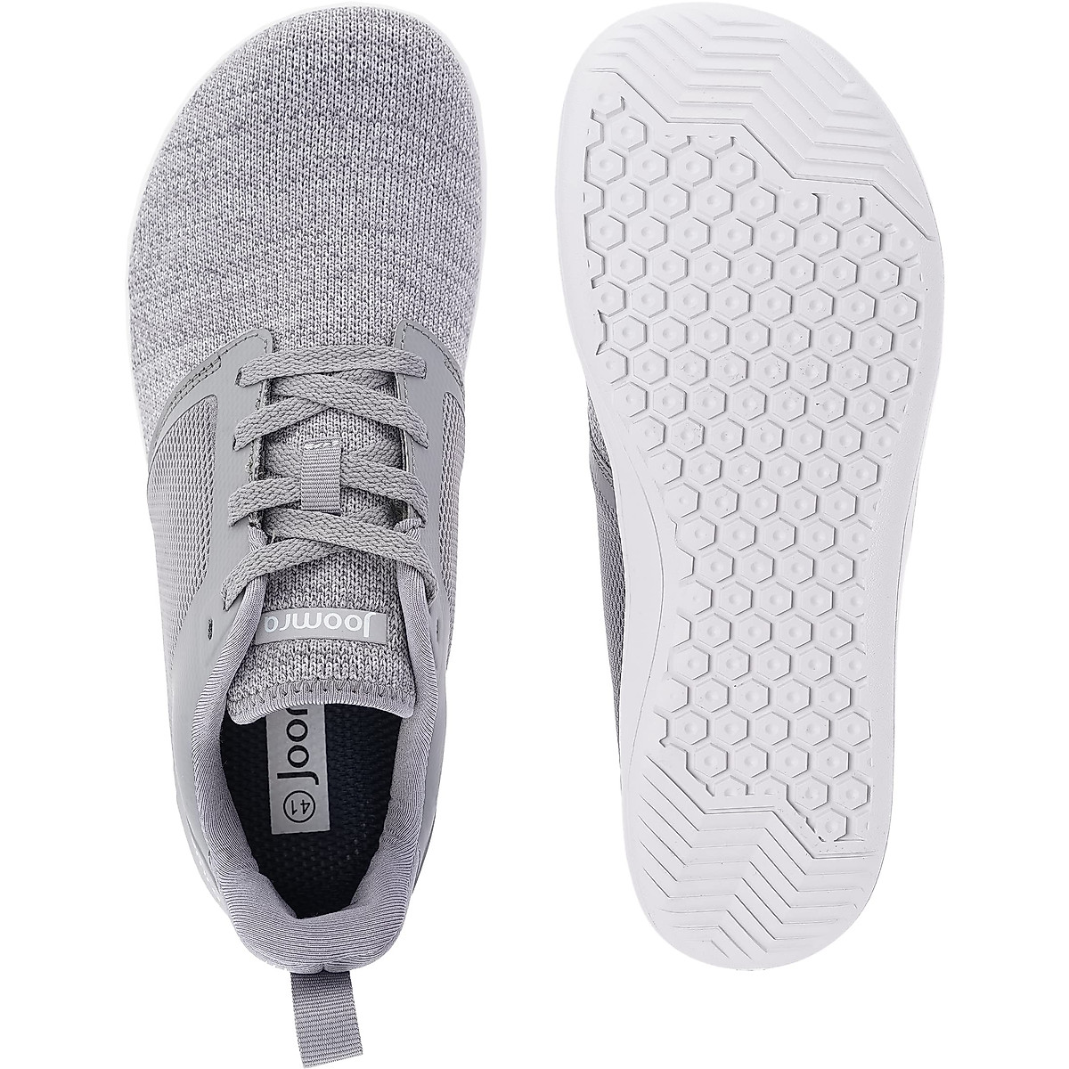 Joomra Men's Barefoot Trail Running Shoes Size 10 Trekking Sports Treadmill Minimal Zero Drop Marathon Cross Trainer Male Gym Workout Sneakers Man Footwear Zapatos para Hombres Grey 43