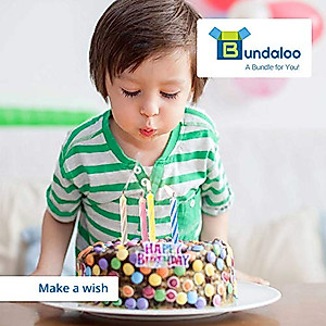 Bundaloo Birthday Candles 72 Pack - Cake Decorations - Colors: Pink, White, Blue, Yellow