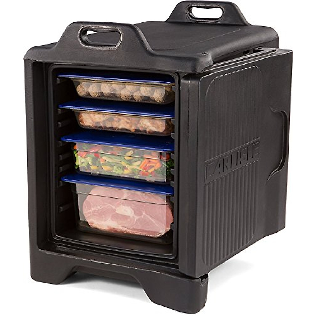 Carlisle FoodService Products XT3000R03 Cateraide Slide N Seal Polyurethane Pan Carrier End Loader, 26-5/8" Height, Black