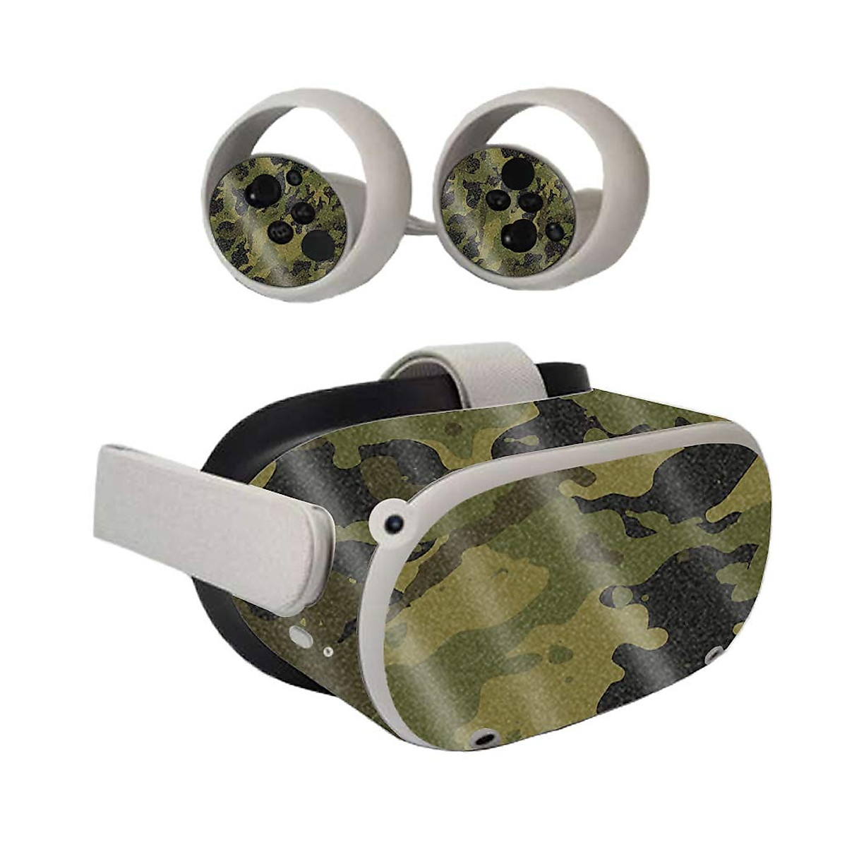 MightySkins Glossy Glitter Skin Compatible with Oculus Quest 2 - Green Camouflage | Protective, Durable High-Gloss Glitter Finish | Easy to Apply, Remove, and Change Styles | Made in The USA