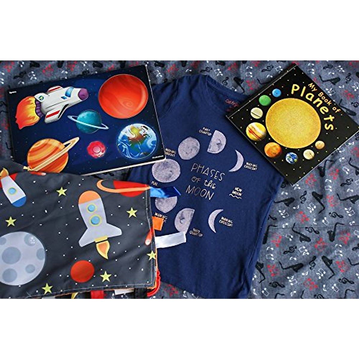 Baby Sensory, Security & Teething Closed Ribbon Tag Lovey Blanket with Minky Dot Fabric: 14X18 (Outer Space)