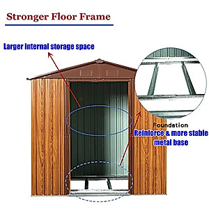 SNIFIT Upgraded Version & Stronger 6 Ft. W X 6 Ft. D Metal Outdoor Patio Storage Shed, More Weather Resistant Garden Storage Shed Utility Tool Shed Storage House with Door and Lock (Easier Assembly)
