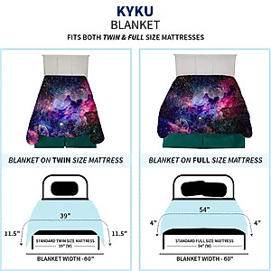KYKU Soft Galaxy Blanket Full Size Fleece Purple Nebula Throw Blanket Universe Small Outer Space Adult and Child Comfy Home for Living Room Sofa Nap Cozy Pretty Abstract Art Printed Design Gifts