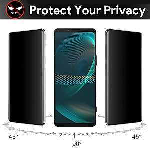 AISELAN for Sony Xperia 5 III Anti-Spy Tempered Glass, [2 Pcs] 9H Hardness Anti-Scratch Anti-Peeping Privacy Screen Protector Proteceive Film for Sony Xperia 5 III Phone