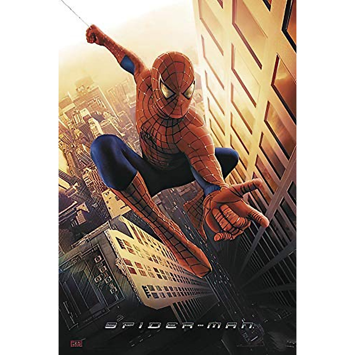 POSTER STOP ONLINE Spider-Man - Movie Poster (Spiderman Swinging in New York City) (Size 27 x 40)