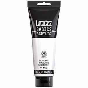 Liquitex BASICS Acrylic Paint, 250ml (8.5-oz) Tube, Titanium White