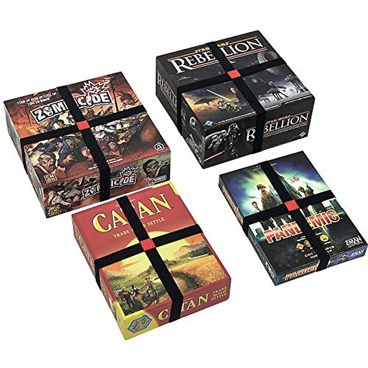 Premium Elastic Box Bands - Board game storage solution to keep your Board Games, Tabletop Games, RPGs & Other Boxes Closed and Protected without Rubbing | Elastic Band Organizer (Set of 5)