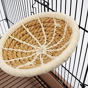 kathson Hemp Rope Weave Bird Breeding Nest Bed for Parakeet Cockatiel Canary Lovebird and Small Parrot Cage Hatching Nesting Box