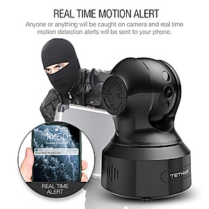 TETHYS Wireless Security Camera 1080P Indoor [Work with Alexa] Pan/Tilt WiFi Smart IP Camera Dome Surveillance System w/Night Vision,Motion Detection,2-Way Audio,Cloud for Home,Business, Baby Monitor