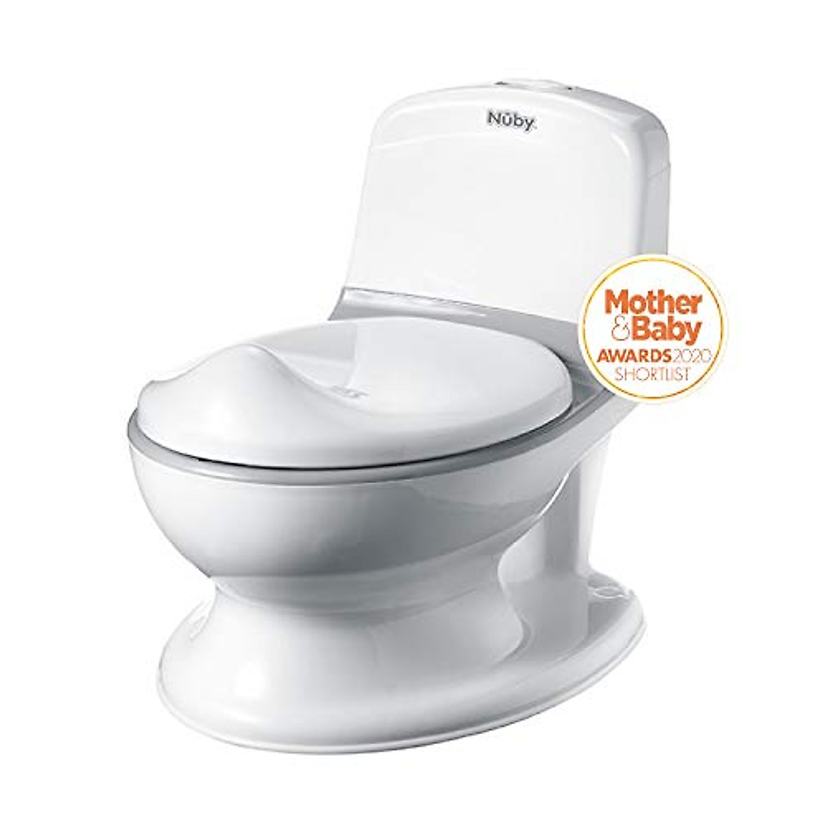 Nuby Potty, My Real Mini Size Toilet with Lid and Flush Sound, Potty Training Toilet for Toddlers