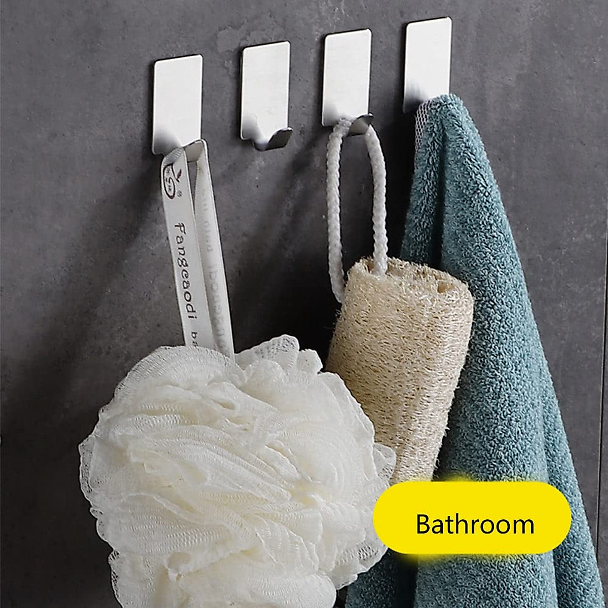 6 Pack door hooks self adhesive Small Sticky Hooks for Hanging Extra Strong Self Adhesive Hooksfor Bathroom Kitchen Hanging Coat Cloth Towel Key Waterproof No Nails 304 Stainless Steel Silver