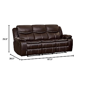 Homelegance Bastrop Double Reclining Sofa (Manual), Brown