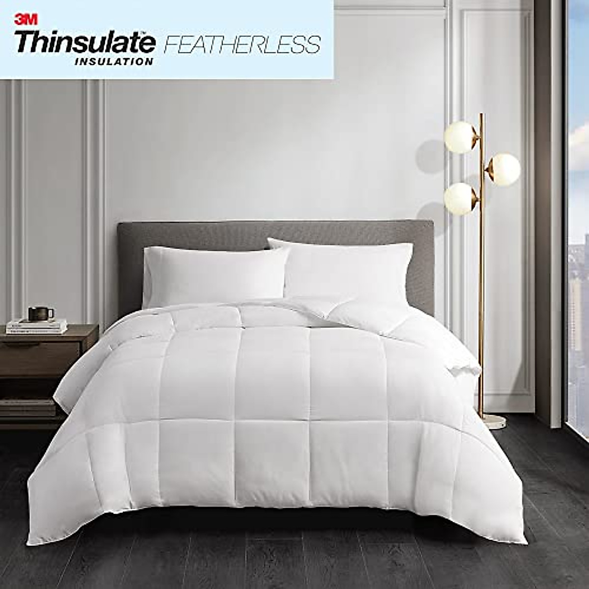 Sleep Philosophy Thinsulate Fibers 3M Scotchgard Moisture Wicking Down Alternative Comforter with 300TC Cotton Sateen Cover, Twin, Year Round Warm