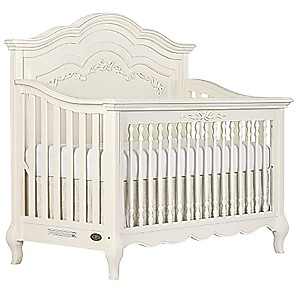 Evolur Aurora 5-In-1 Convertible Crib In Ivory Lace, Greenguard Gold Certified, Features 3 Mattress Height Settings, Sturdy And Spacious Baby Crib, Wooden Furniture