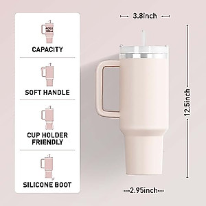 Adventure Quencher Travel Tumbler | Fashion Classic 40 Oz Tumbler with Glass Cups with Lids and Straws | Gifts for Women Men Him Her | Trek Collection | 40oz -Bayl Eaf