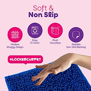 InstaLocker School Locker Decorations Carpet - Locker Rugs for Girls - 100% Microfiber, Shaggy Style Locker Rugs - 11.5" x 17.5" Rectangle Locker Rug with Non Skid Backing - Décor Accessories
