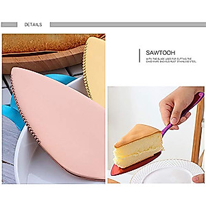 BISDA Wedding Cake Knife Server Set, 304 Stainless Steel Spatula Baking Tool Cake Shovel Butter Knives For Pie/Pizza/Cheese (Rose Gold)