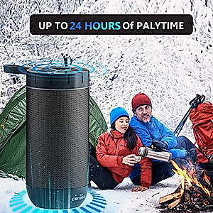 comiso Bluetooth Speakers with IPX5 Waterproof, 24H Playtime, Wireless Stereo Dual Pairing, Portable Speaker with HD Surround Bass Sound for Outdoor, Camping, Beach, Sports, Pool, Shower (Dark Grey)