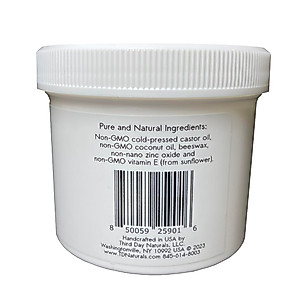 TD Naturals Zinc and Castor Oil Cream – Non-Nano and Non-Gmo Barrier Cream 4.5 oz
