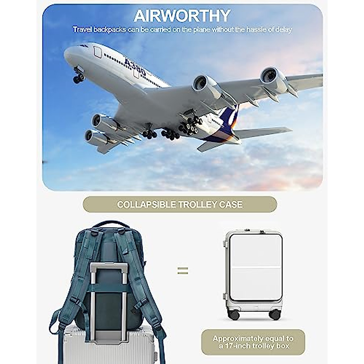 suwasp Large Travel Backpack for Women Carry On Backpack Hiking,Laptop Backpack for Men,Flight Approved Luggage Backpack Airline Approved