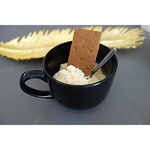 Large Jumbo Ceramic 22oz Mugs for Cappuccino, Coffee, Latte, Cereal, Ice Cream, Etc., Set of 4, Black