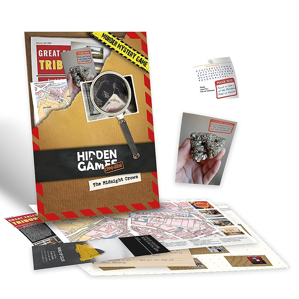 Hidden Games Crime Scene - The Midnight Crown - USA - Realistic Crime Scene Game, exciting Detective Game, Murder Mystery Game