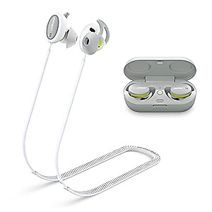 WOFRO Anti-Lost Strap for Bose Sport Earbuds, Sports Soft Silicone Lanyard Accessories Compatible with Bose Sport Earbuds Neck Rope Cord (White)