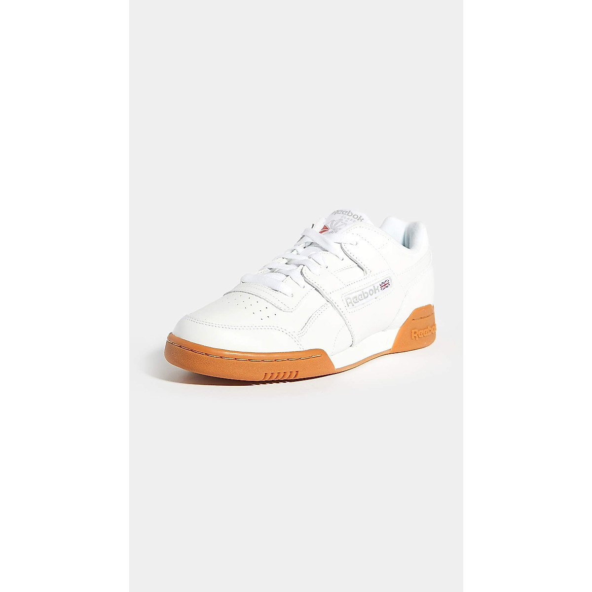Reebok Men Workout Plus Sneaker, White/Carbon/Classic red, 9