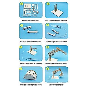 Wooden Building Kits DIY Hydraulic Excavator Model STEM Toys Children Educational Science Experiment Toy Set