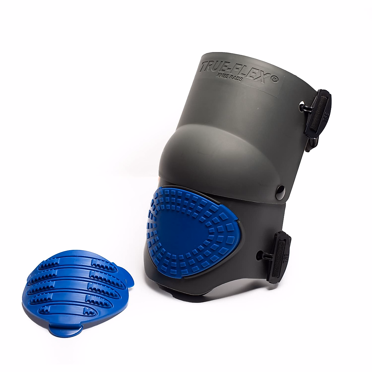 TSE Safety - TSE-TFLX-4-16-GEL Flex Work Knee Foam Padding Pads - Anti-Slip Strong Double Straps Comfortable Knee Protection Breathable Heavy Duty for Indoor and Outdoor Use – Black & Blue