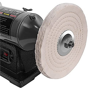 VEVOR Bench Buffer Polisher, 8 inch Buffing Machine 370W Motor with 3600 RPM, Heavy Duty Benchtop Lathe Polishing Machine for Jewelry, Wood, Silver, Amber, Metal, Jade