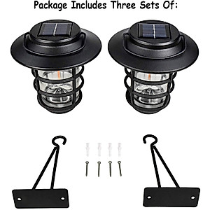 Home Zone Security Solar Decorative Glass Wall Lantern Light No Wiring 6 Set