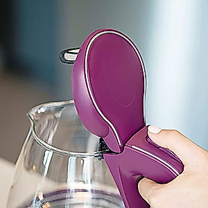 OVENTE Glass Electric Kettle Hot Water Boiler 1.5 Liter Borosilicate Glass Fast Boiling Countertop Heater - BPA Free Auto Shut Off Instant Water Heater Kettle for Coffee & Tea Maker - Purple KG83P