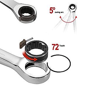 AIRAJ 22 Pcs Ratcheting Wrench Set, SAE 1/4-3/4 Inch & 6-18 Mm, Standard Combination Ratchet Wrenches Set for Car Repair and Household Equipment Repair, Chrome Vanadium Steel, Portable Handbag…