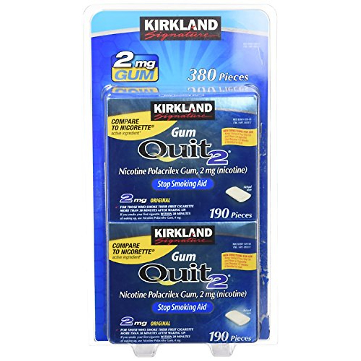 Kirkland Signature Quit Smoking Gum, 2 mg, 380 Count
