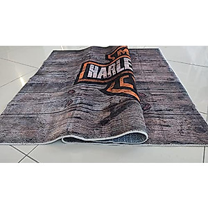 Harley Davidson Rug, American Legend, Moto Gp, Motorsport Rugs, Personalized Rug, Non-Slip Backing,Themed Rug, Rug for Living Room, hrly106.7(71”x110”)=180x280cm